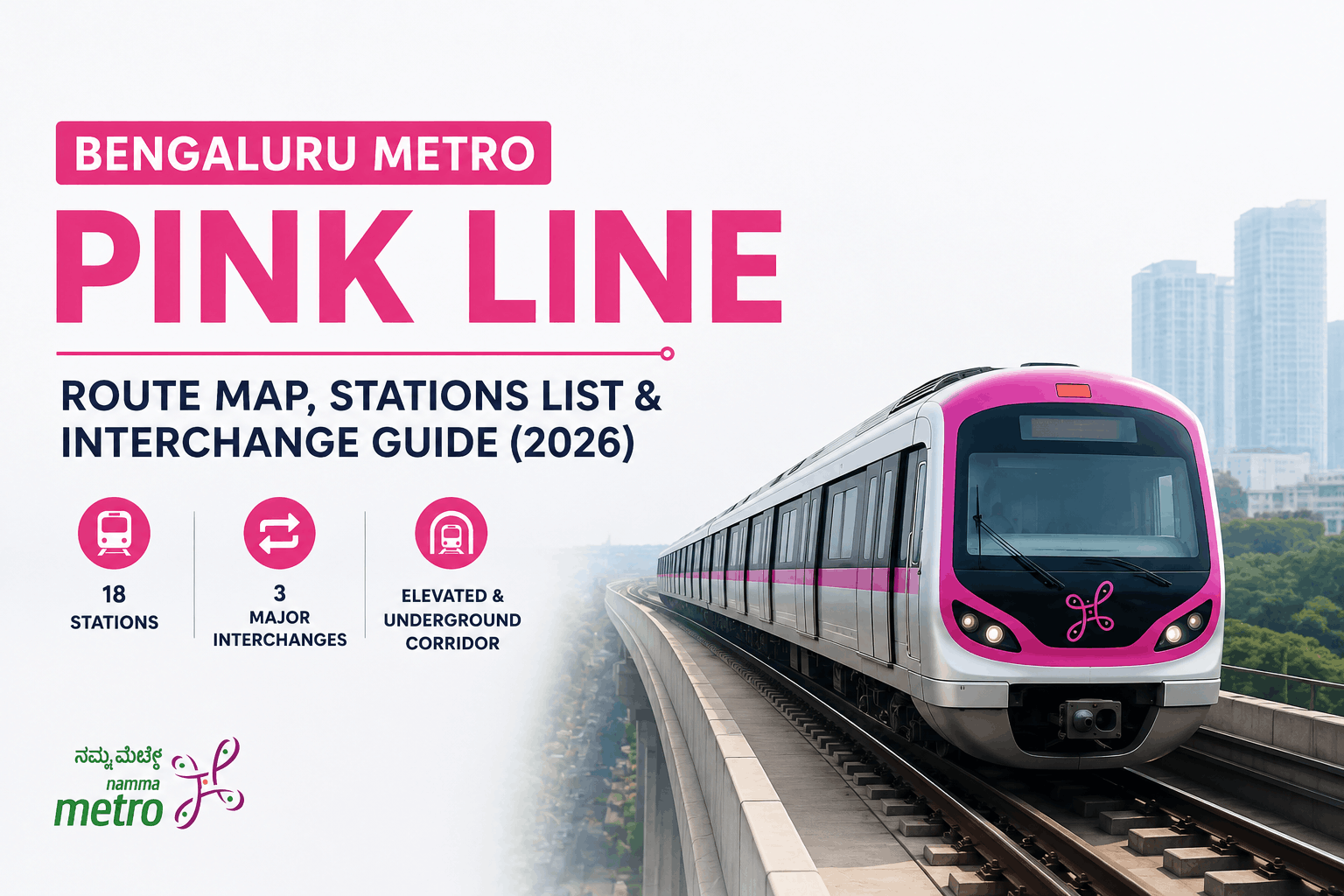 Bengaluru Metro Pink Line Route Map, Stations List & Interchange Guide ...